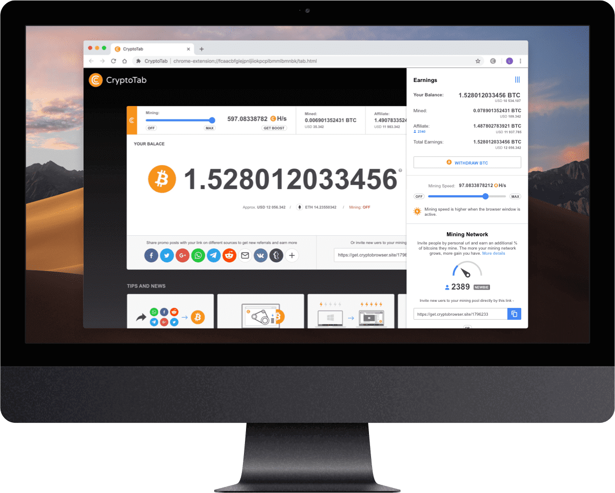 CryptoTab Browser - Easy way for Bitcoin Mining