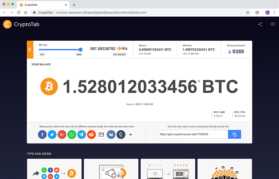 CryptoTab Browser - Easy way for Bitcoin Mining