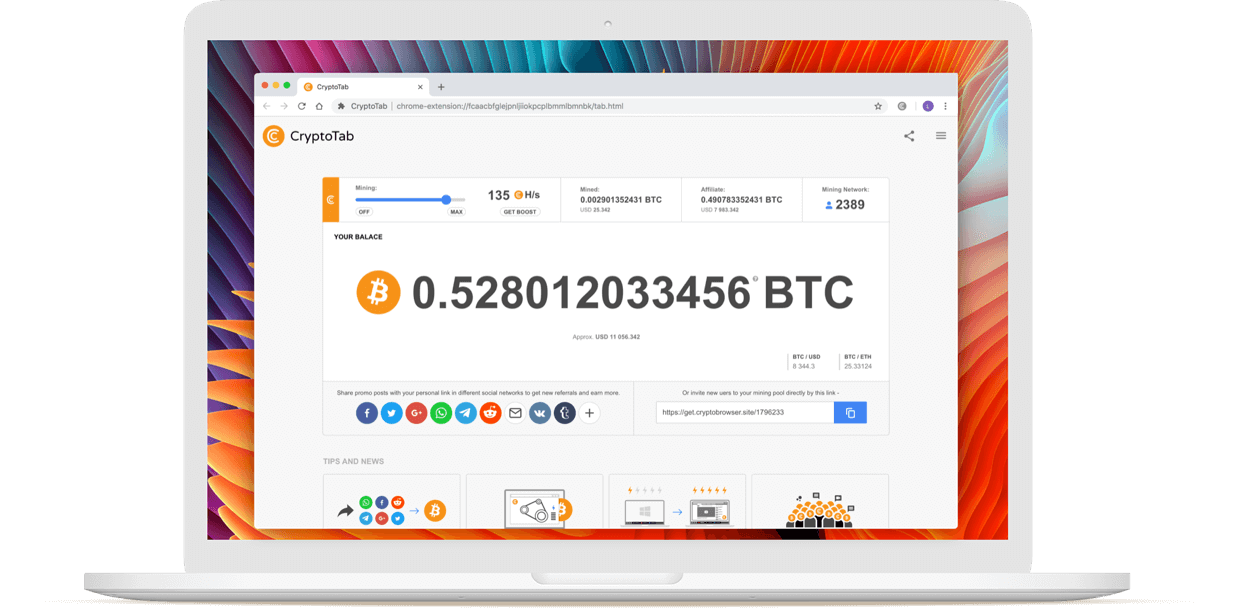CryptoTab Browser - Easy way for Bitcoin Mining