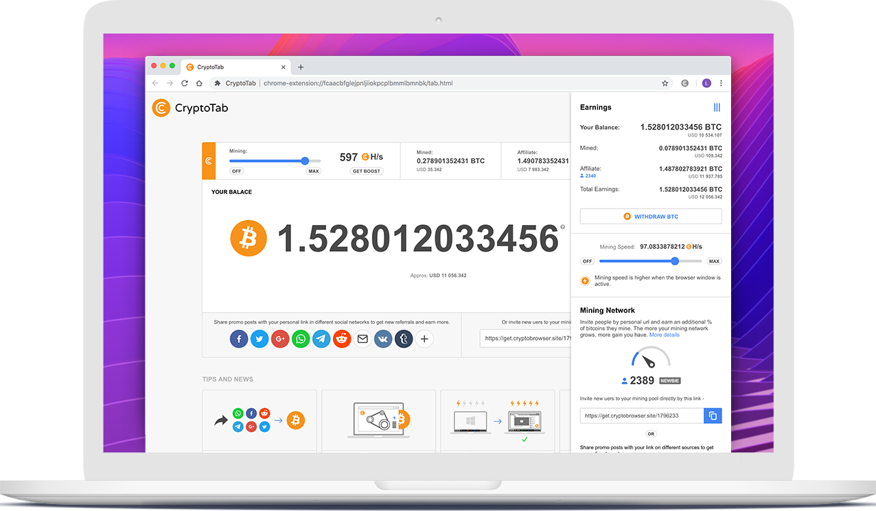 CryptoTab Browser - Easy way for Bitcoin Mining